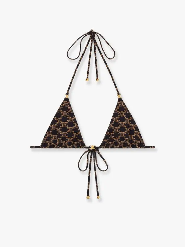 Celine Triomphe Print Bikini Top