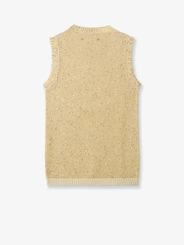GOLDEN GOOSE Melyssa Sequin Sweater - Beige