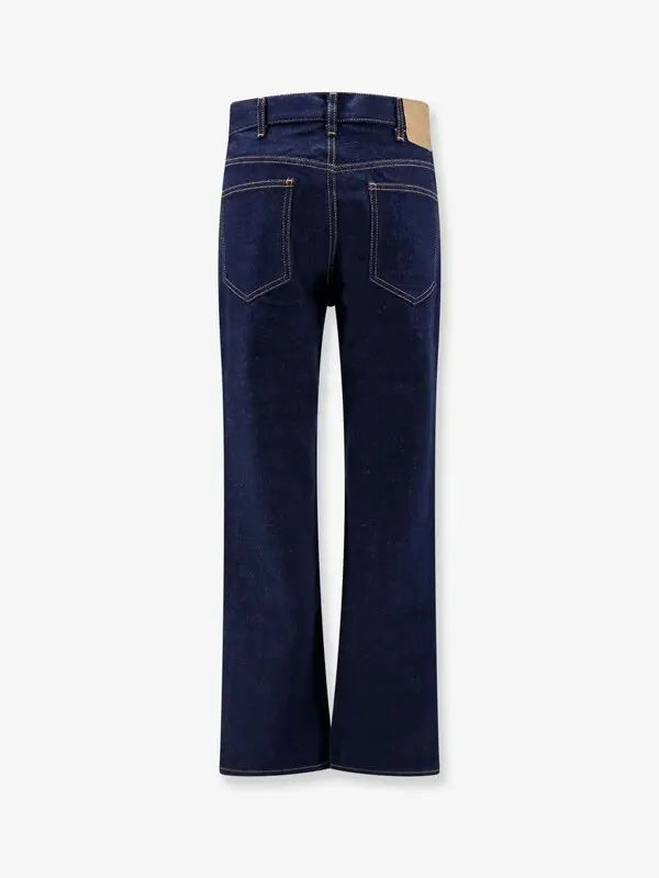 Celine Cotton Jeans With Leather Patch