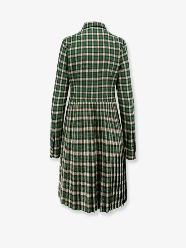 Celine Tartan Wool Mini Dress