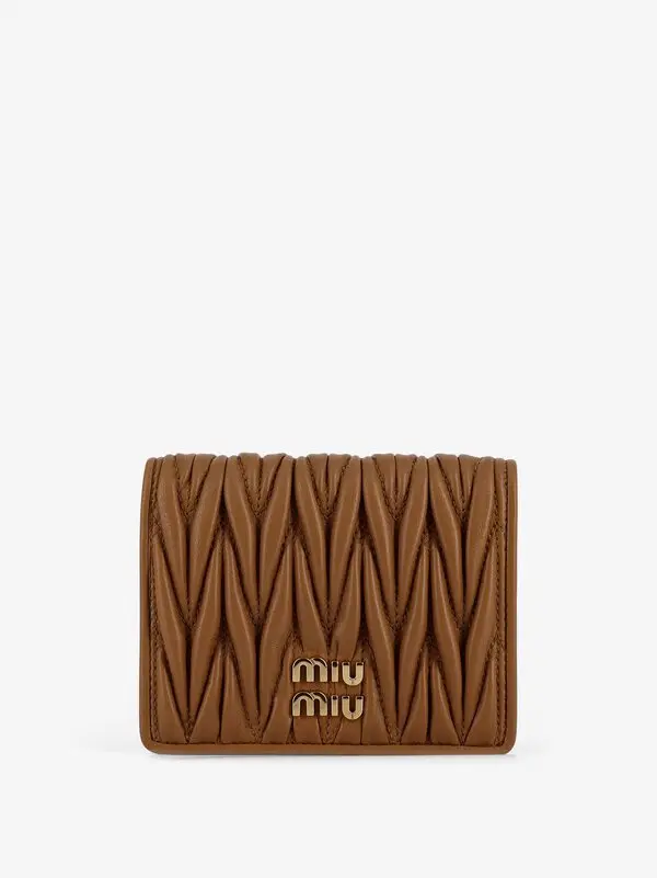 Miu Miu Quilted Leather Wallet - Beige
