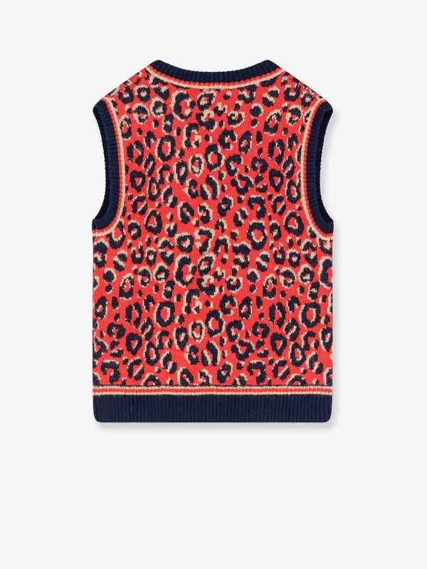 WALES BONNER X ADIDAS Wool-blend Animal Print Sweater Vest