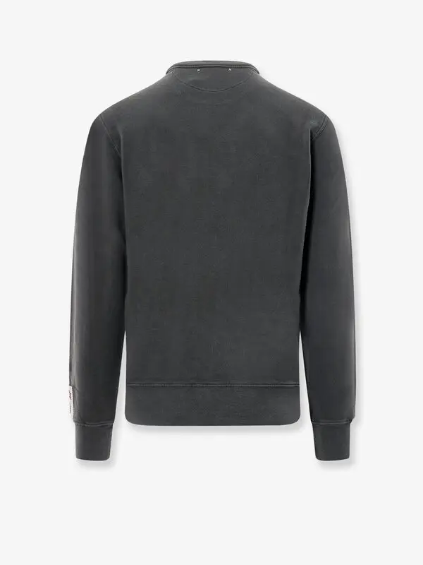 GOLDEN GOOSE Archibald Distressed Cotton Sweatshirt - Grey
