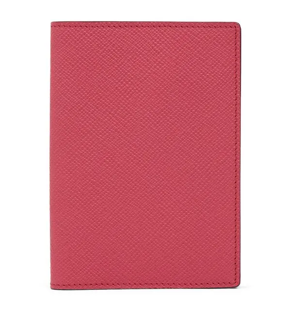 Smythson Panama Leather Passport Holder - Pink