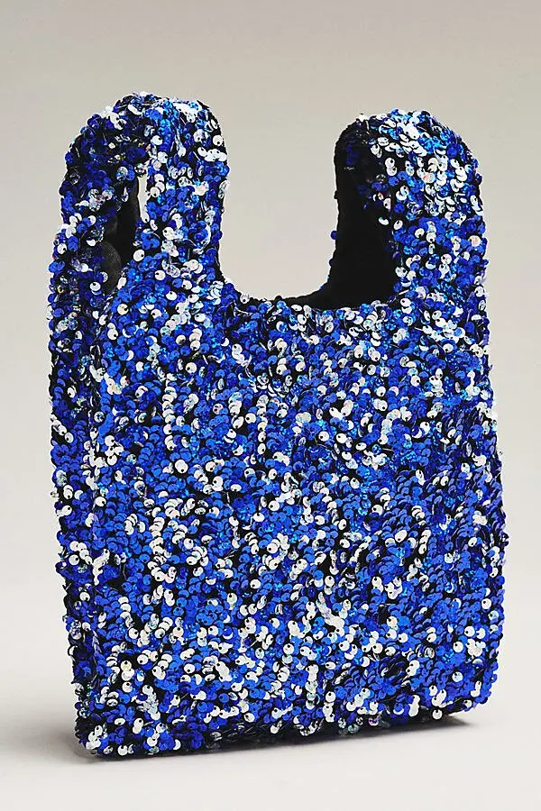 Anthropologie Paillette Sequin Bag - Blue