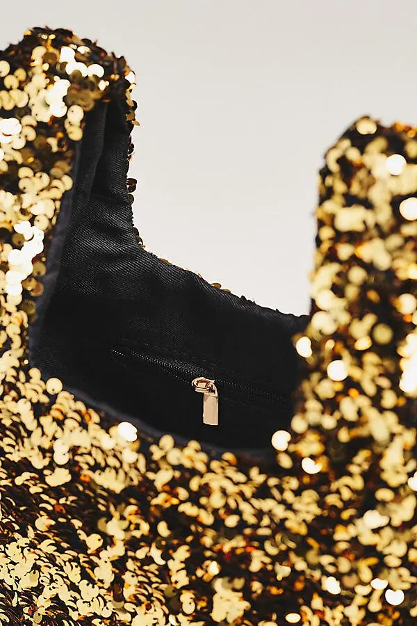 Anthropologie Paillette Sequin Bag - Gold