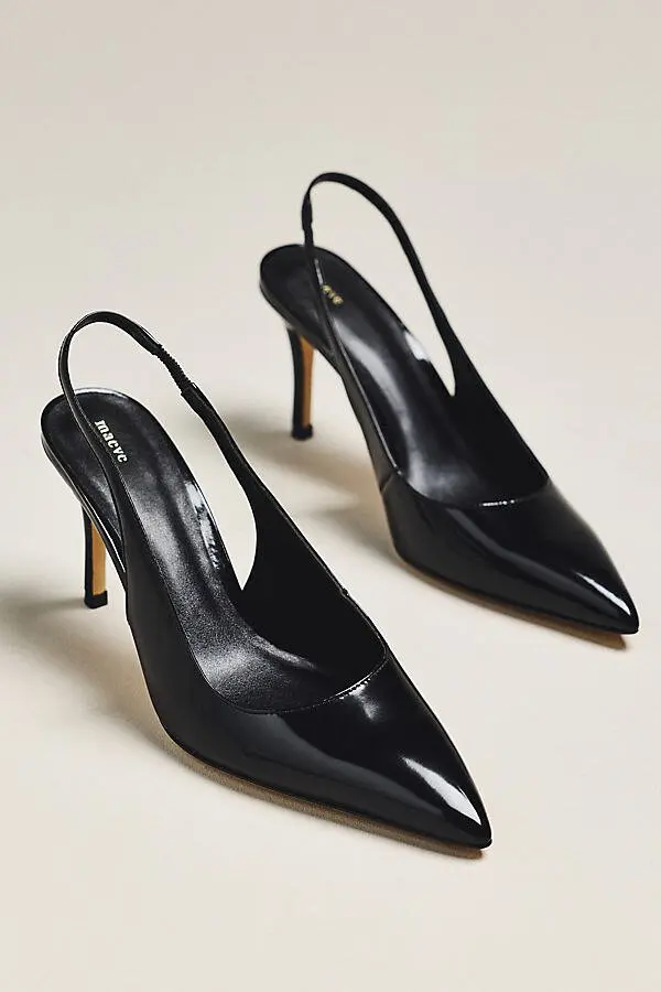Maeve Slingback Kitten Heels - Black