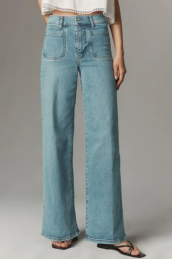 FRAME Le Slim Palazzo High-rise Wide-leg Jeans In Light Wash