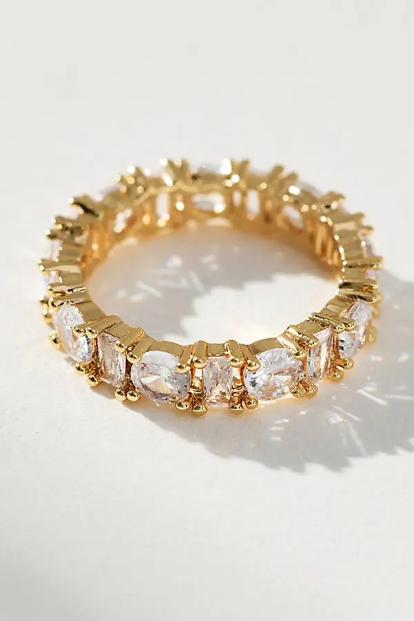 Anthropologie Crystal Stone Stacking Ring - Clear