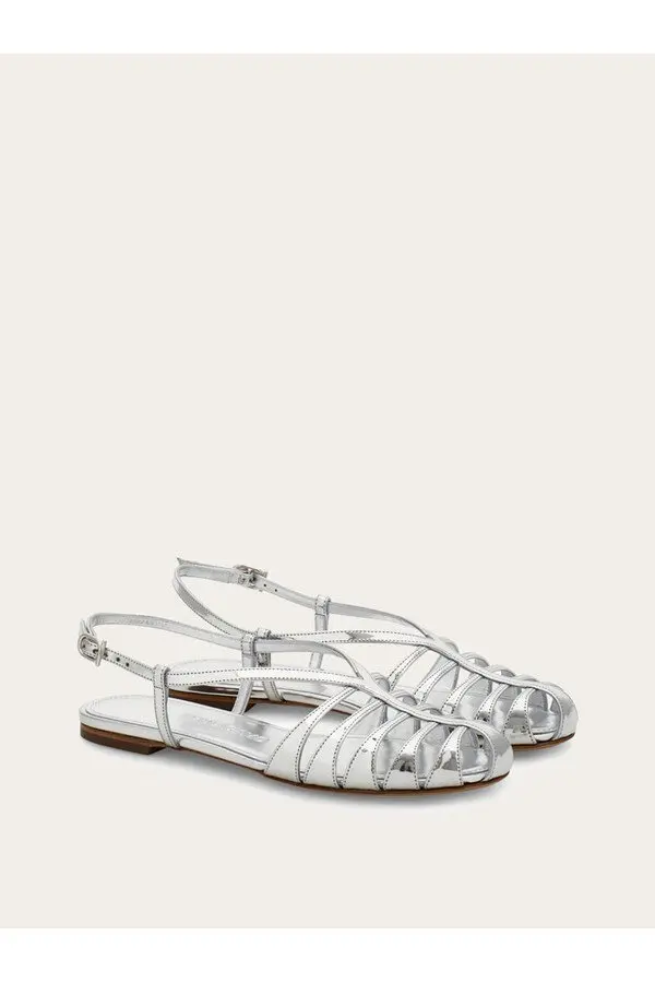 FERRAGAMO Cage Sandal - Silver