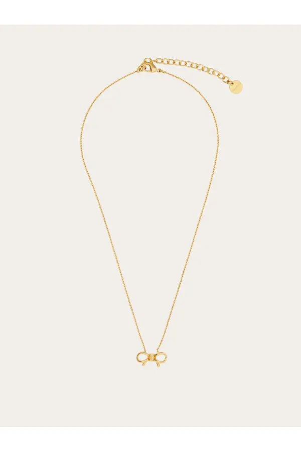 FERRAGAMO Necklace With Bow Pendant - Gold