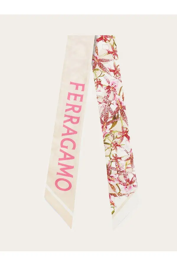 FERRAGAMO Gaia Print Silk Bandeau - Pink