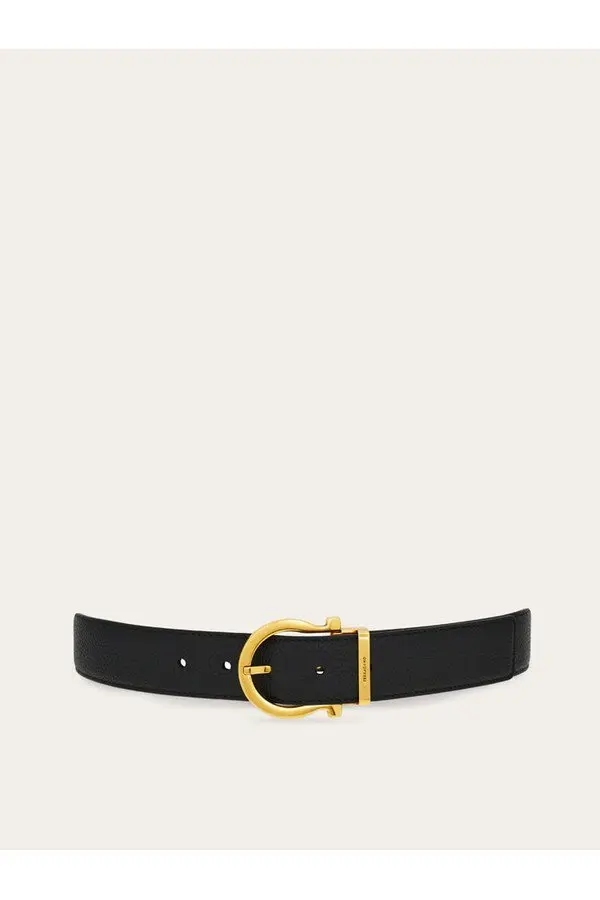 FERRAGAMO Reversible Gancini Belt - Black