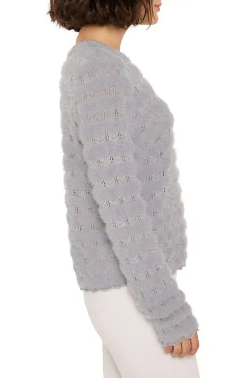 NIC+ZOE Cozy Waves Pointelle Sweater - Shark Grey