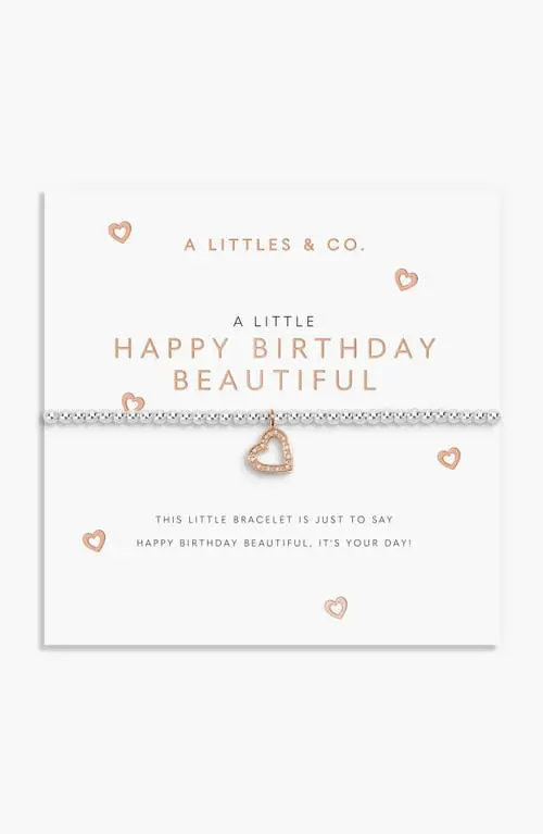 A LITTLES & CO Happy Birthday Beautiful' Bracelet - Metallic Silver