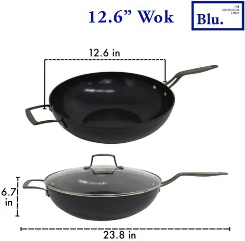 BLU. 12.6 Inch Wok With Lid
