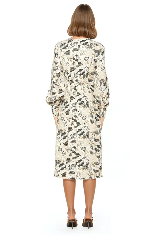 ALEXIA ADMOR Jules Button Down Midi Dress - Ivory Paisley