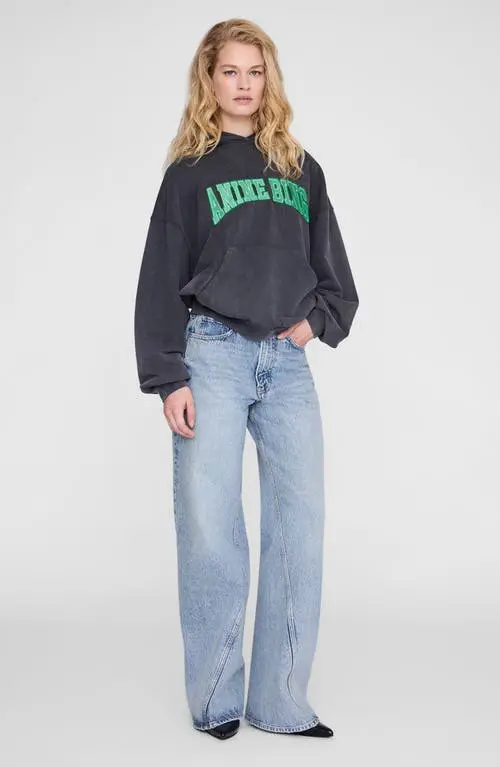 ANINE BING Harvey Oversized Hoodie - Washed Black