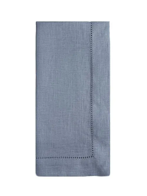 Anaya Linen Hemstitch Napkin Set - Chambray Blue