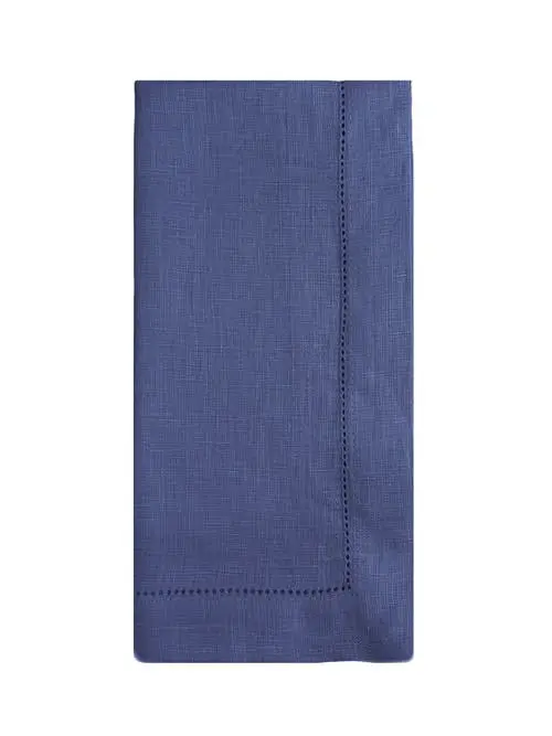 Anaya Linen Hemstitch Napkin Set - Luxe Blue