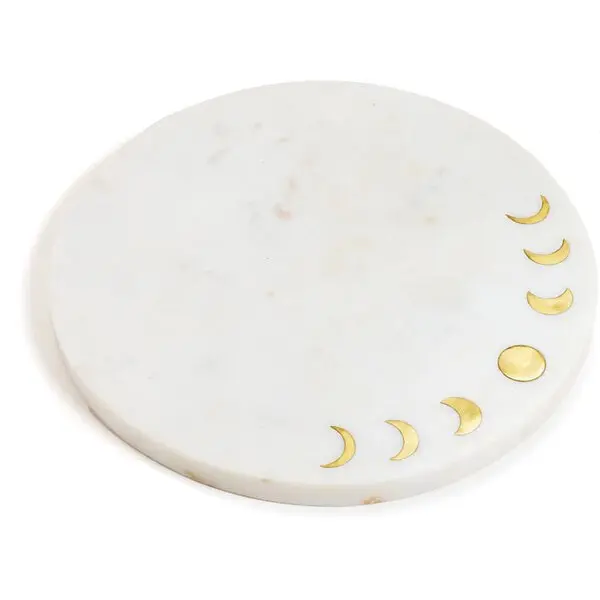 MATR BOOMIE Indukala Moon Phase Cheese Charcuterie Serving Boardbrass & Marble - Ivory