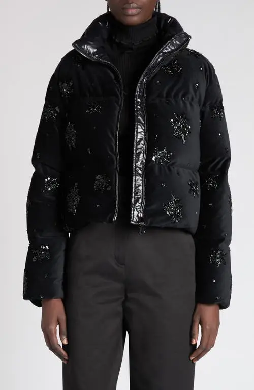 Moncler Nelles Embellished Down Jacket