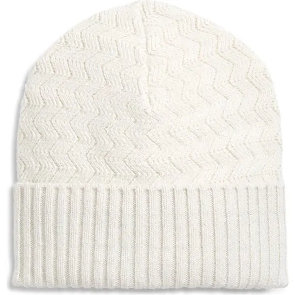 Missoni Metallic Zigzag Wool Blend Beanie - 0003 White