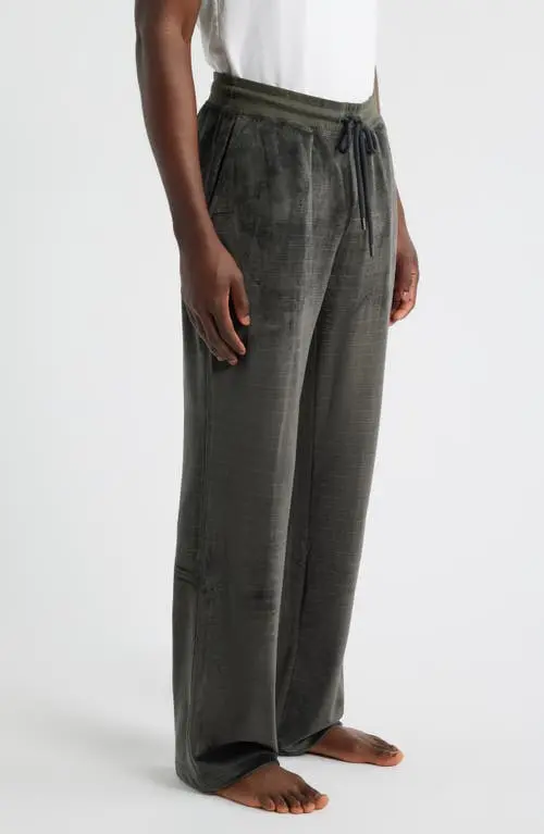 Daniel Buchler Angled Stripe Velour Pajama Pants - Charcoal