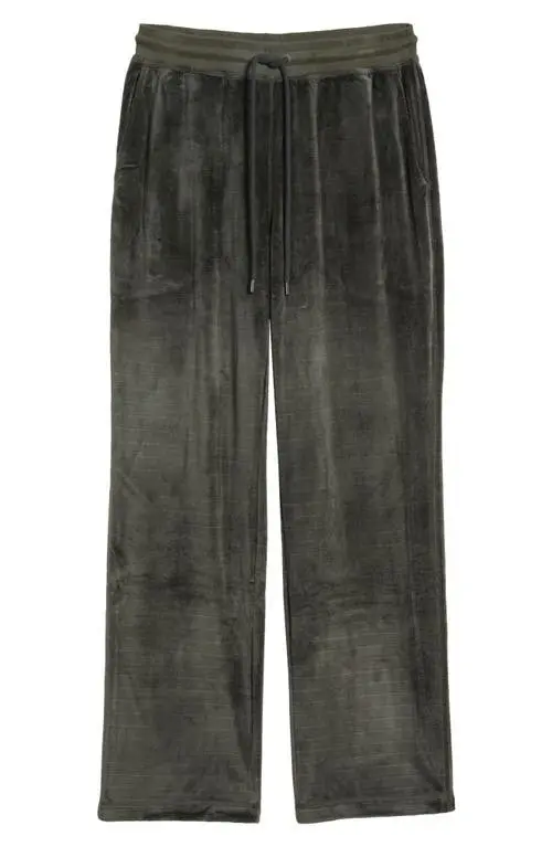 Daniel Buchler Angled Stripe Velour Pajama Pants - Charcoal