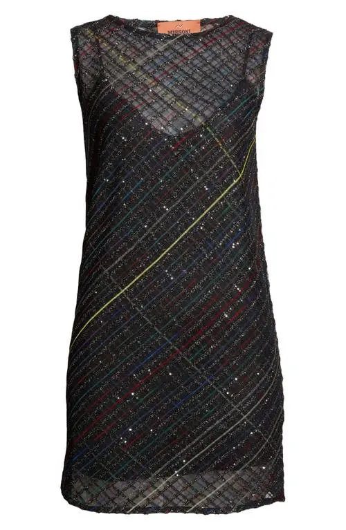 Missoni Sequin Plaid Knit Minidress