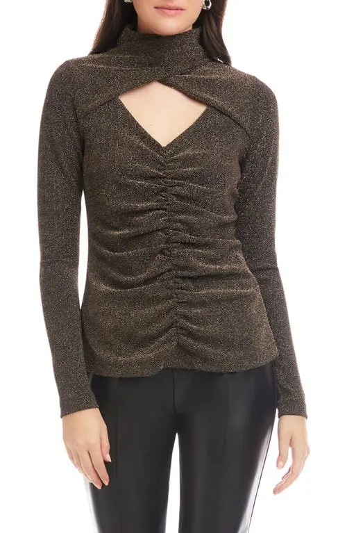 Fifteen Twenty Adina Metallic Crossover Top