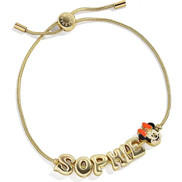 Baublebar Personalized Disney® Bubble Charm Slider Bracelet - Gold - Minnie Mouse