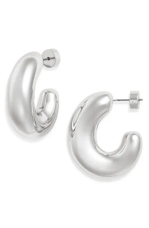 Nordstrom Oval Polished Hoop Earrings - Silver
