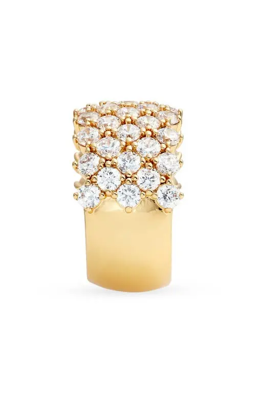 Nordstrom Cubic Zirconia Grid Ring - Clear- Gold