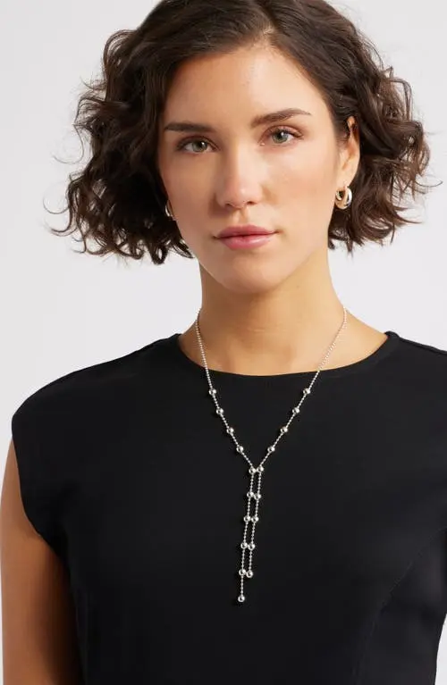 Nordstrom Ball Chain Y Necklace - Silver