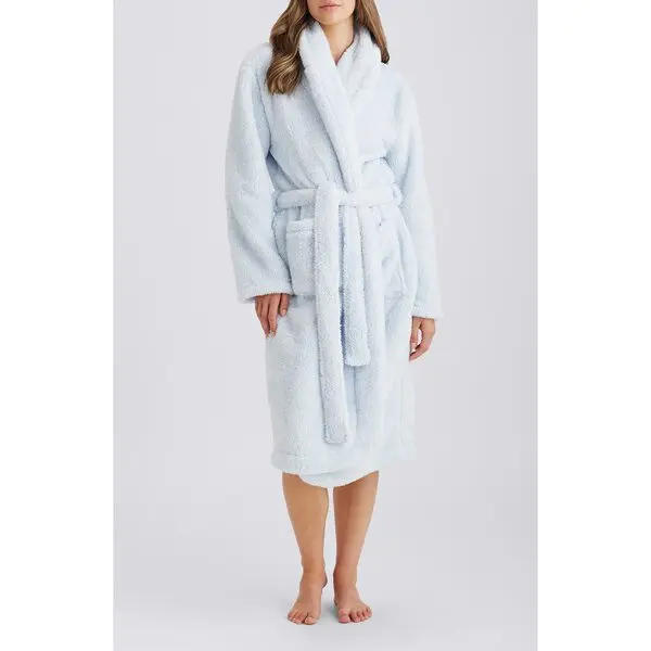 PAPINELLE Plush Mid Length Robe - Winter Blue
