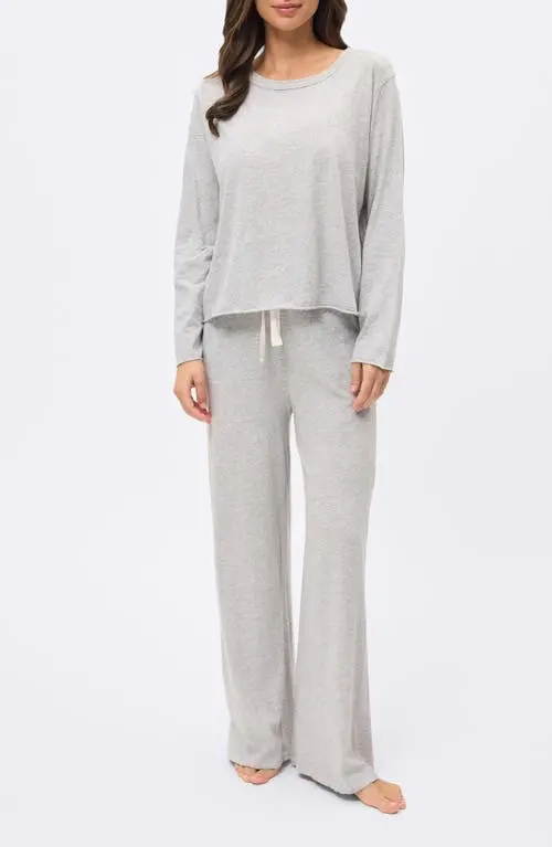 PAPINELLE Jada Long Sleeve Organic Cotton Pajamas - Grey