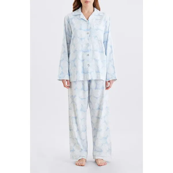 PAPINELLE Snowball Cosy Cotton Blend Pajamas - Winter Blue
