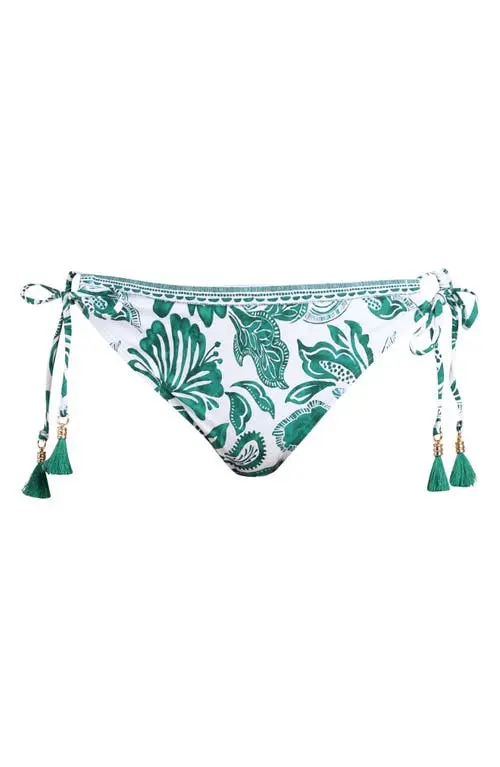 La Blanca Botanical Brocade Side Tie Bikini Bottom - Jungle