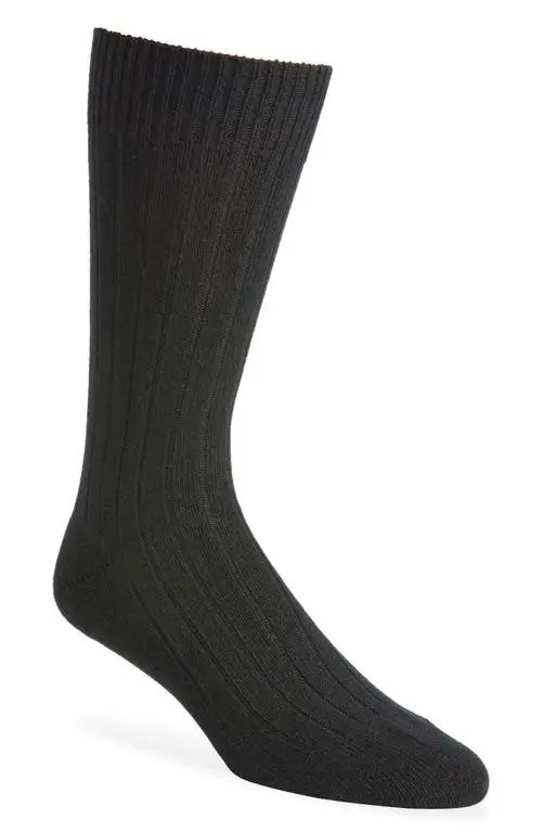 Pantherella Waddington Cashmere Blend Dress Socks - Black