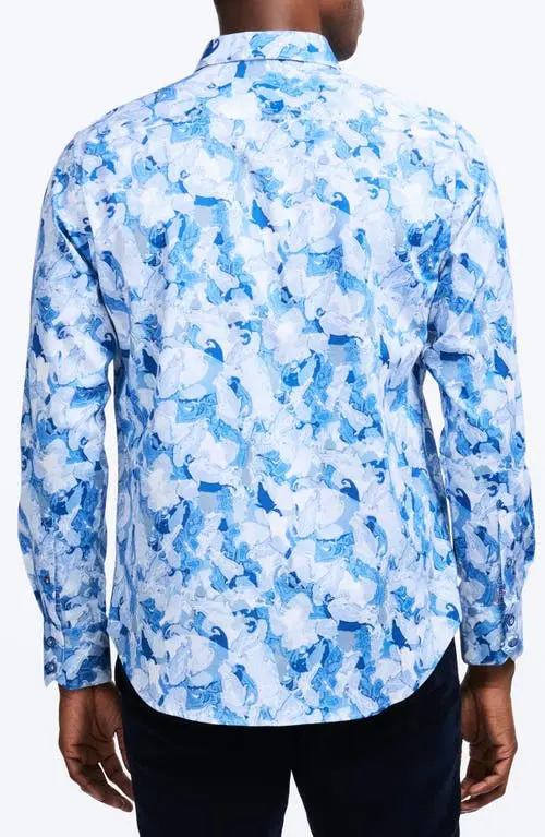 Robert Graham Baskerville Koi Print Stretch Cotton Button-up Shirt