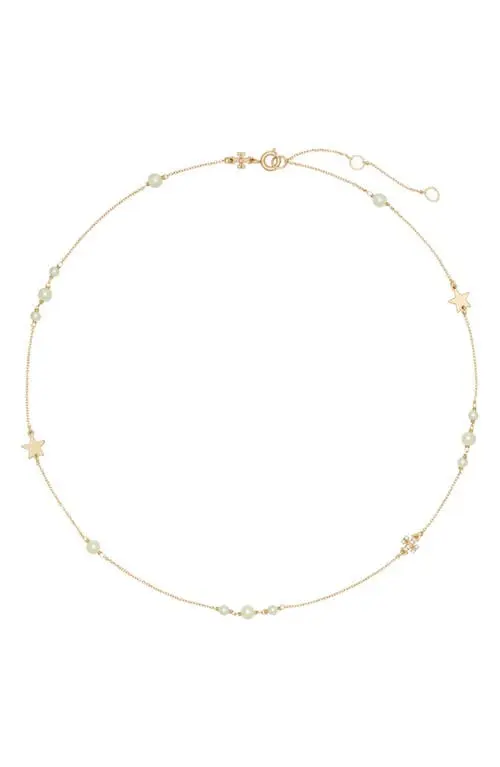 Tory Burch Delicate Moondance Pearl & Star Necklace - Tory Gold/crystal/pearl