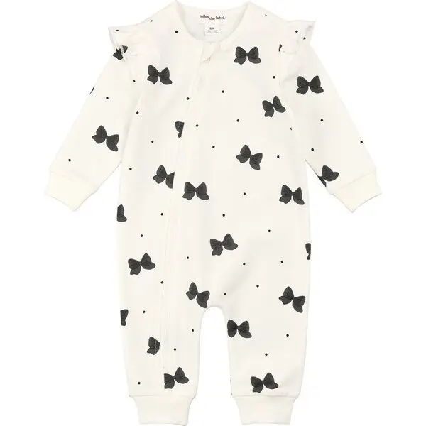 MILES THE LABEL Glitter Bow Romper - Off White