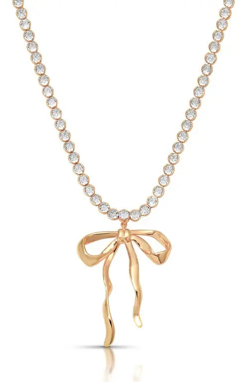 Ettika Bow Organica Pendant Tennis Necklace - Gold