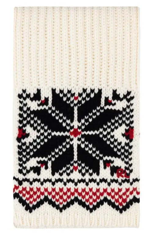 Polo Ralph Lauren Winter Snowflake Wool Scarf