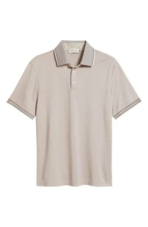 Bugatchi Diamond Piqué Cotton Polo - Cobblestone