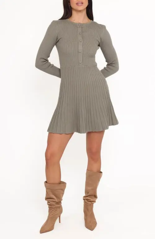 PETAL & PUP Darlina Long Sleeve Mini Dress - Olive