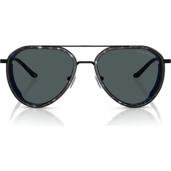 Emporio Armani 56mm Pilot Sunglasses - Matte Black/dark Grey