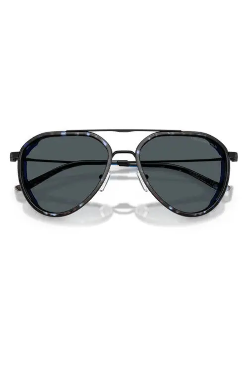 Emporio Armani 56mm Pilot Sunglasses - Matte Black/dark Grey
