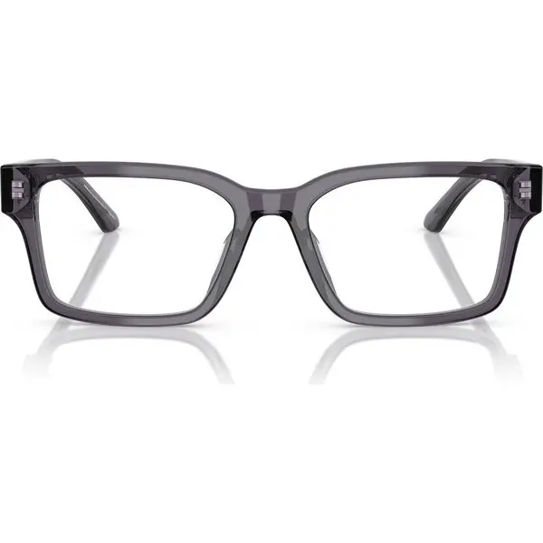 Emporio Armani 54mm Rectangle Eyeglasses - Transparent Grey/demo Lens